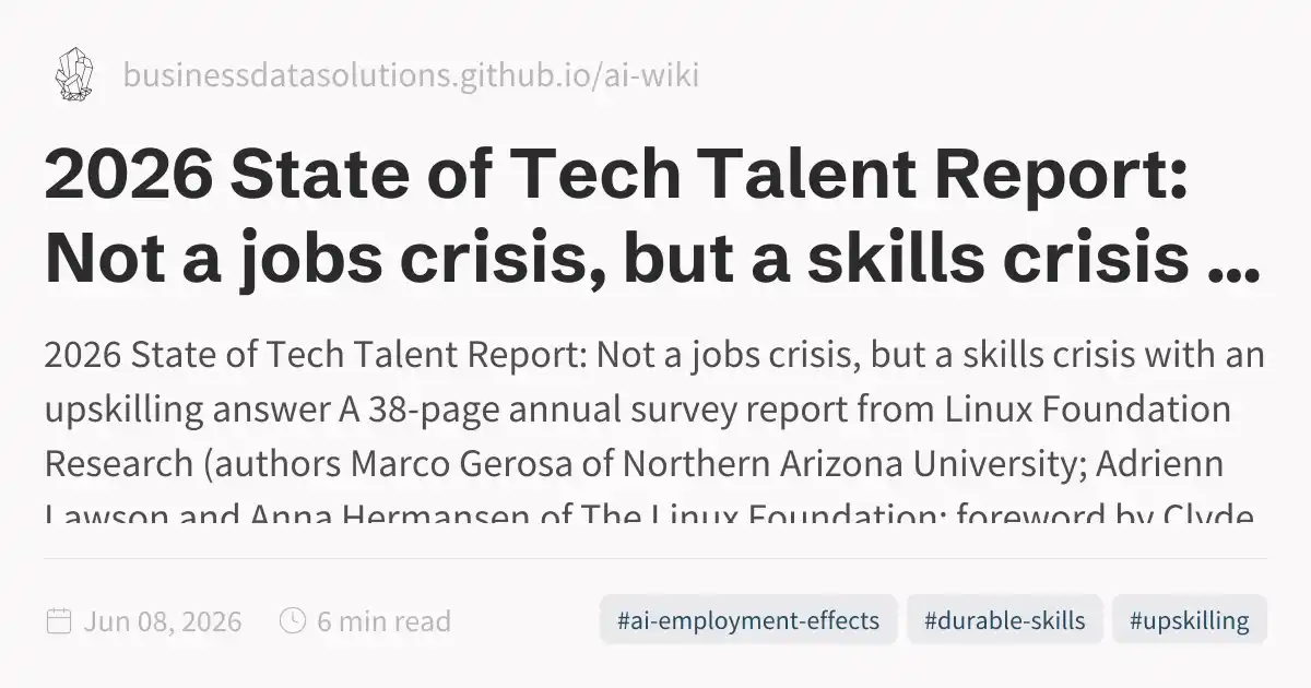 2026 State of Tech Talent Report: Not a jobs crisis, but a skills ...